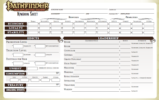 Pathfinder Settlement Sheet